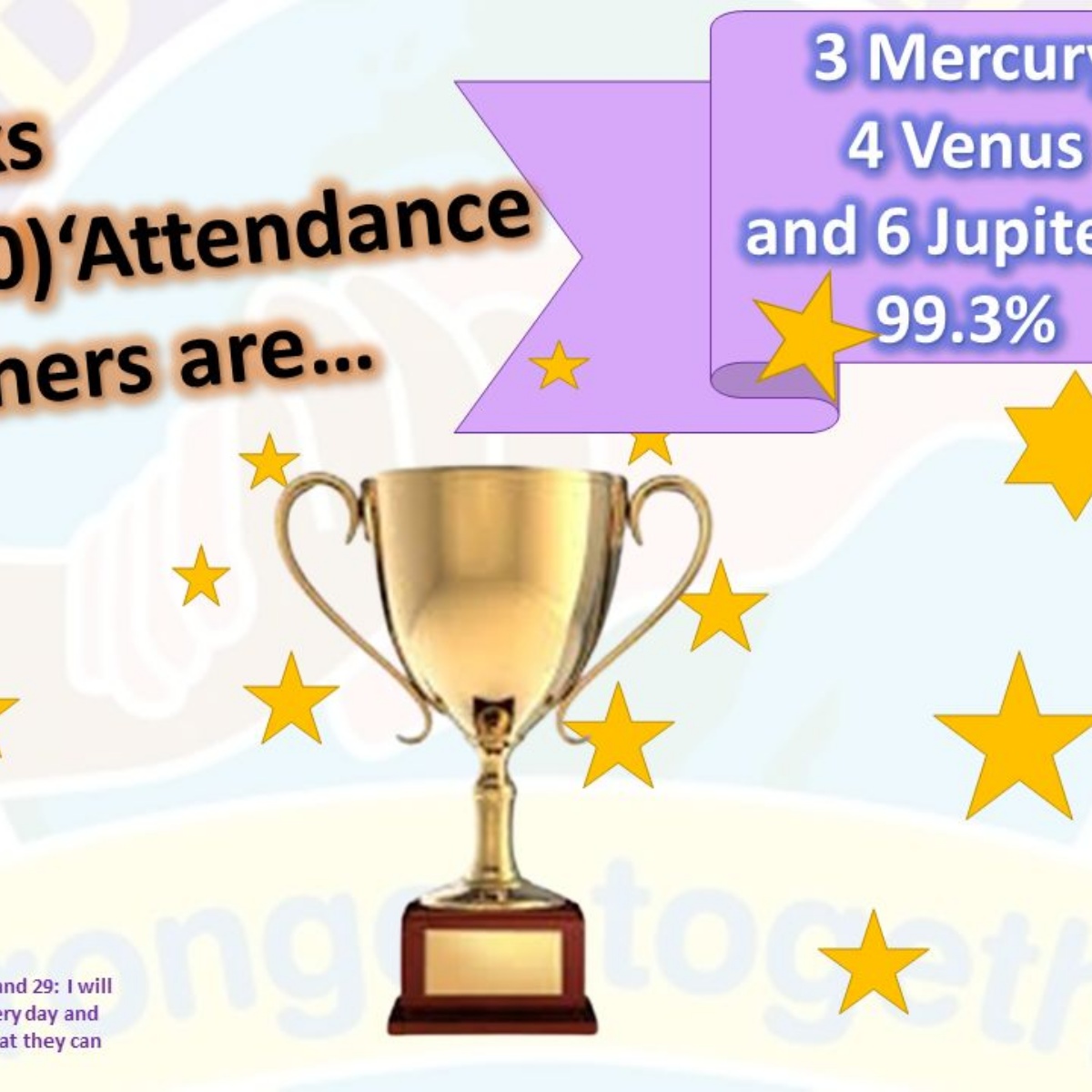 Belmont School - Attendance winners Key Stage 2