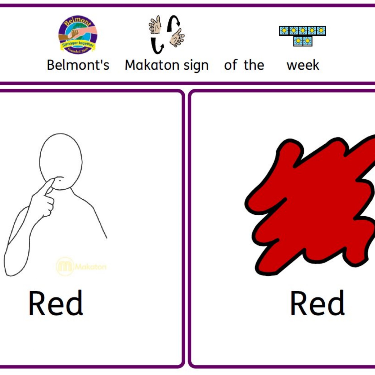 Belmont School - Belmont's Makaton Sign of Week 3.10.22