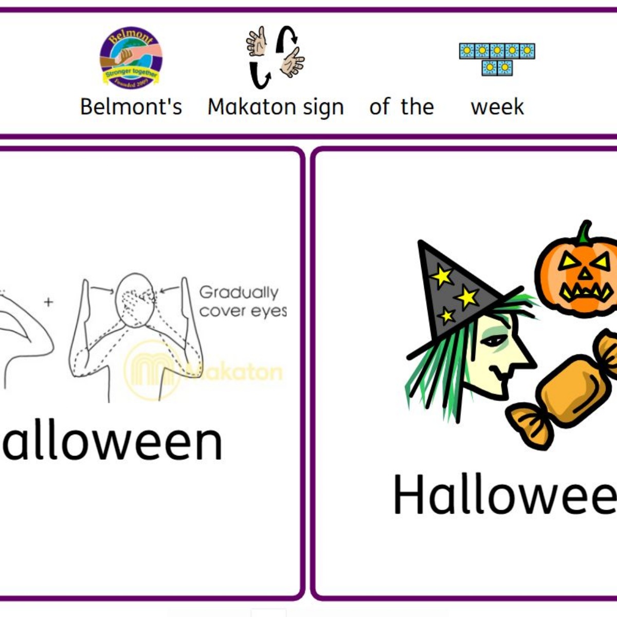 Belmont School - Belmont's Makaton Sign of Week 21.10.22