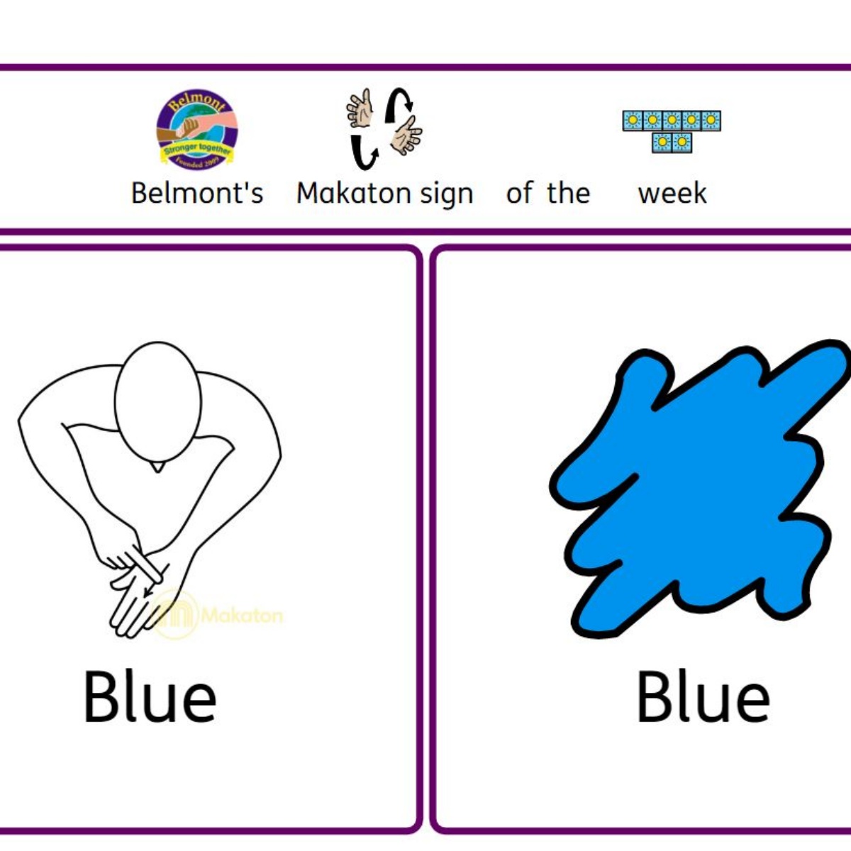 Belmont School - Belmont's Makaton Sign of Week 7.11.22
