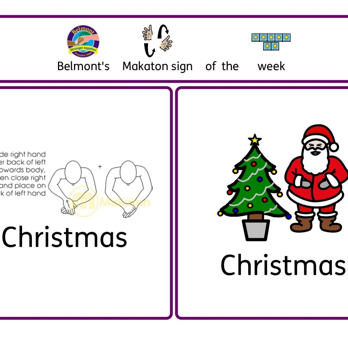 Belmont School - Belmont's Makaton Sign of Week 12.12.22